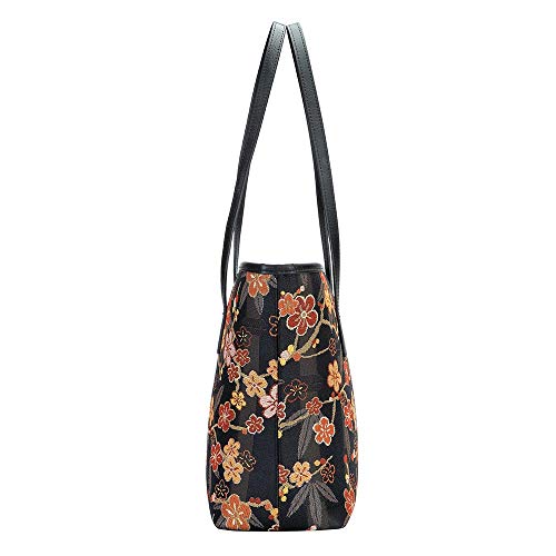 Signare Tapestry Shoulder Bag Tote Bag for Women with Ume Sakura Japanese Style Travel And Work Tote Bags For Women|COLL-SAKURA