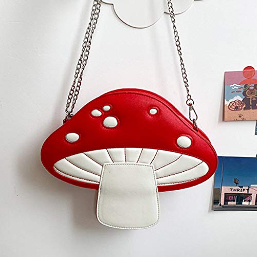 Youngy Women Mushroom Shape PU Leather Shoulder Crossbody Bag Tote Chain Satchel Purse