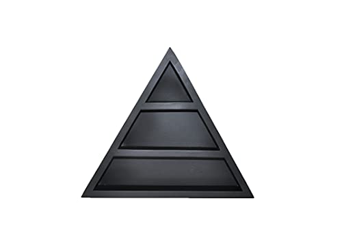 Triangle Shelf | Crystal Display Wall Decor | Shelves for Crystals and Healing Stones Small Geometric Floating | Black Triangular Meditation Stone Holder | Witchy Home Storage | Hanging Chakra Shelfs