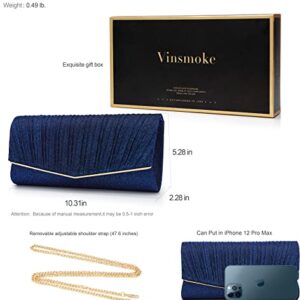 Vinsmoke Clutches for Women Wedding Clutches for Women Clutch Evening Purses and Clutches Clutch Purses for Women(Navy Blue)