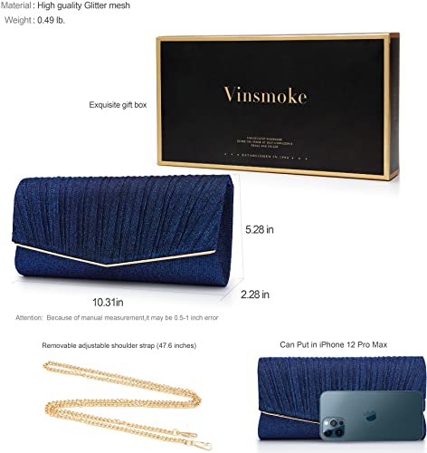 Vinsmoke Clutches for Women Wedding Clutches for Women Clutch Evening Purses and Clutches Clutch Purses for Women(Navy Blue)