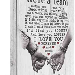 Personalized We're A Team Couple Poster Gift for Him, Her, Husband Wife Christmas Birthday Anniversary Couple Lover Custom Name Poster Canvas Prints Wall Art Home Decor Picture for Bedroom LivingRoom