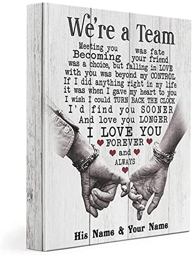 Personalized We're A Team Couple Poster Gift for Him, Her, Husband Wife Christmas Birthday Anniversary Couple Lover Custom Name Poster Canvas Prints Wall Art Home Decor Picture for Bedroom LivingRoom