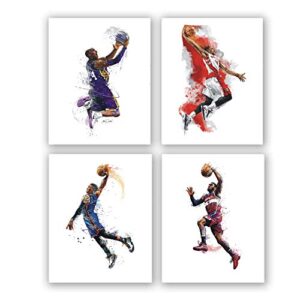 basketball art canvas painting,kobe bryant poster pictures prints ,basketball wall art prints suitable for boys bedroom, frameless,(8x 10 inx4)