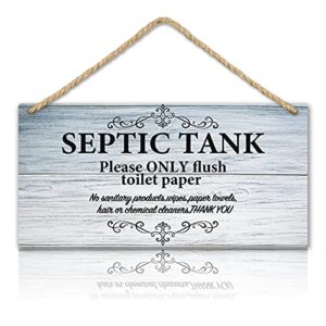 toarti bathroom quote wood sign-12.5x25cm,toilet rule wooden plaque hanging wall art, septic tank toilet notes hanging bathroom restroom door decoration