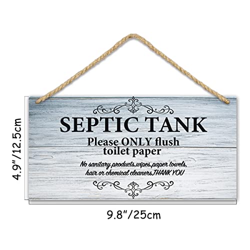 TOARTi Bathroom Quote Wood Sign-12.5x25cm,Toilet Rule Wooden Plaque Hanging Wall Art, Septic Tank Toilet Notes Hanging Bathroom Restroom Door Decoration