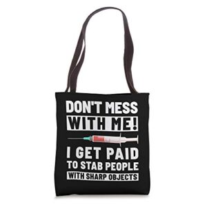 phlebotomy gift for phlebotomist funny tote bag