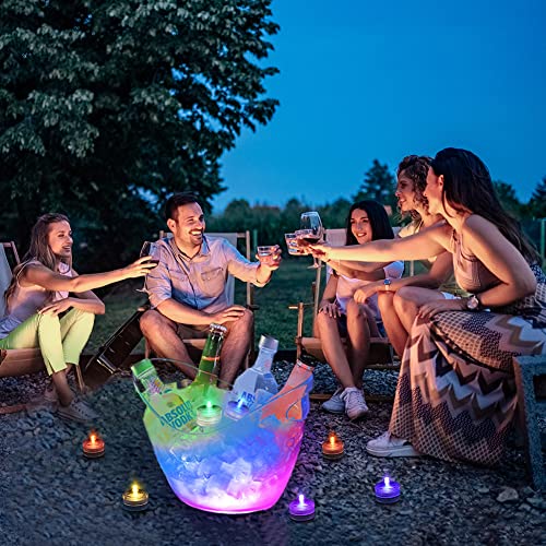 idyl light Submersible LED Lights,Waterproof Pool Tea Lights Shower Led Lights Underwater LED Candle Lamp for Aquarium Home Crafts Wedding Party Decorations Fountain (12 Pack, White)