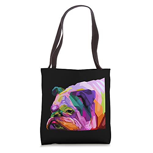 English British Bulldog Pop Art Portrait for Dog Owners Tote Bag