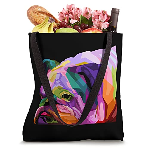 English British Bulldog Pop Art Portrait for Dog Owners Tote Bag