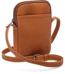 le donne leather cinder smartphone crossbody (tan)