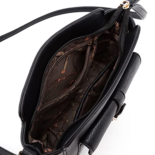 LA TERRE Lightweight Medium Crossbody Bags for Women, Small Crossbody Handbags Vegan Leather Shoulder Bag Purses