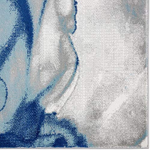 LUXE WEAVERS Victoria Collection 9163 Blue Modern Abstract Watercolor Stain Resistant Area Rug 8x10