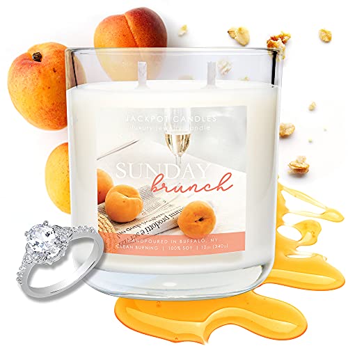 Jackpot Candles Sunday Brunch Candle with Ring Inside (Surprise Jewelry Valued at 15 to 5,000 Dollars) Ring Size 7