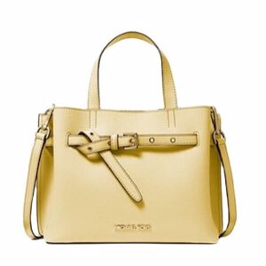 michael kors emilia small satchel crossbody buttercup yellow pebbled leather