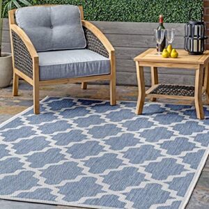 nuloom gina moroccan indoor/outdoor area rug, 10′ x 14′, blue