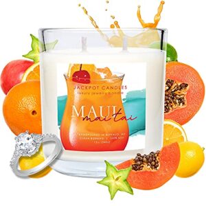 Jackpot Candles Maui Mai Tai Candle with Ring Inside (Surprise Jewelry Valued at 15 to 5,000 Dollars) Ring Size 7