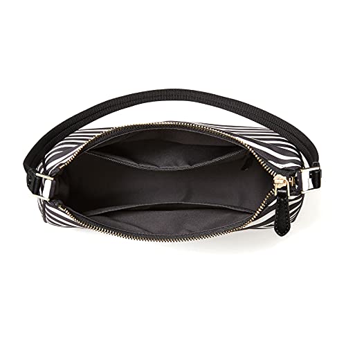 Kate Spade New York New Nylon Watch Hill Stripe Small Shoulder Bag Black/Clotted Cream One Size