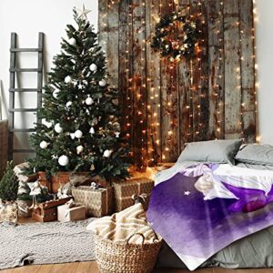 JOOCAR Flannel Throw Blanket Cartoon Sleepy Gnome Purple Cozy&Soft Plush Blankets for Bed Couch Living Room Sofa Chair