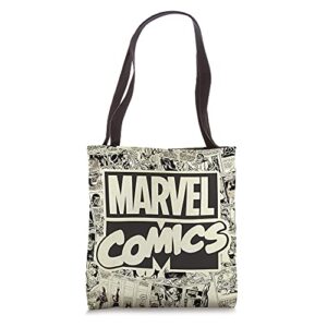 marvel comics retro comic panels tote bag