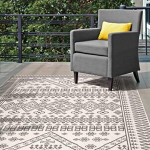 nuloom kandace tribal indoor/outdoor area rug, 3′ x 5′, ivory