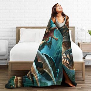 WEQDUJG Predator Blanket Throws Bed Queen Size Ultra Soft Micro Fleece Warm Fluffy Couch Living Room Luxury Blankets 80 x 60 in