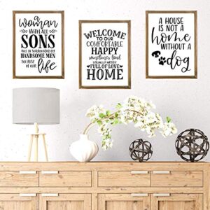 Framed Wall Decor Gift For Mom,Mother's Day Wall Art Sign with Quotes Sayings - A Woman with All Sons Will Be Surrounded by Handsome Men The Rest of Her Life 12" x 16"