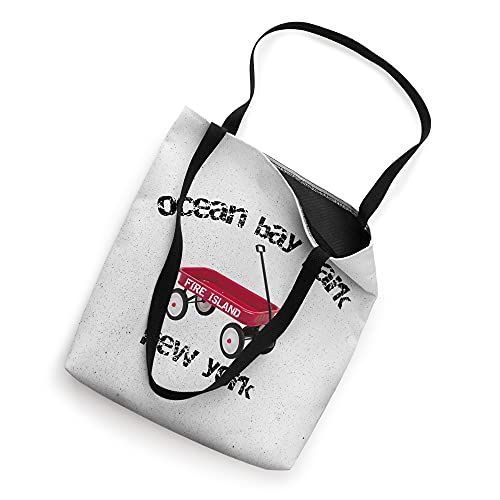 OCEAN BAY PARK Fire Island red wagon summer beach vacation Tote Bag