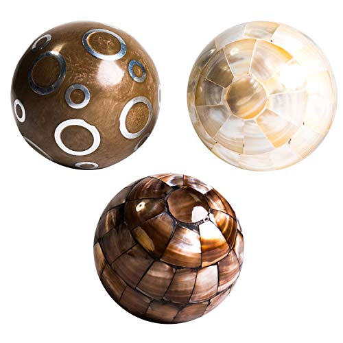 U'Neeque Collections Beautiful Handmade Small Decorative Balls for Bowls (3” each) - Ideal Accent Decor for Bowls, Trays & Vases, Decorative Balls Set of 3