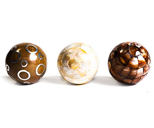 U'Neeque Collections Beautiful Handmade Small Decorative Balls for Bowls (3” each) - Ideal Accent Decor for Bowls, Trays & Vases, Decorative Balls Set of 3