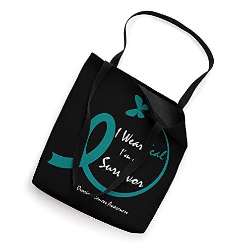 Cute Ovarian Cancer Survivor Gifts Teal Butterfly Awareness Tote Bag