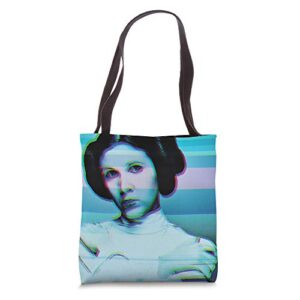 star wars princess leia glitch tote bag