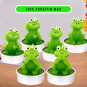 Frog Tealight Candles, Tea Lights Candles for Home Decor, Smokeless Happy Frog Animals Candles for Gift,Baby Shower, Party, Birthday Decor, Festival Wedding, Valentine Romantic, Handmade, 6 Pcs