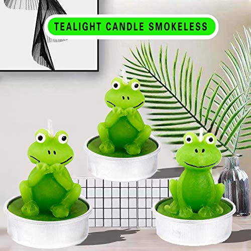 Frog Tealight Candles, Tea Lights Candles for Home Decor, Smokeless Happy Frog Animals Candles for Gift,Baby Shower, Party, Birthday Decor, Festival Wedding, Valentine Romantic, Handmade, 6 Pcs