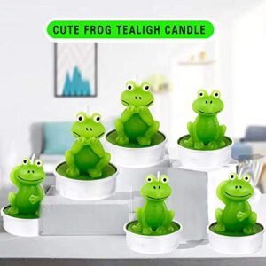 Frog Tealight Candles, Tea Lights Candles for Home Decor, Smokeless Happy Frog Animals Candles for Gift,Baby Shower, Party, Birthday Decor, Festival Wedding, Valentine Romantic, Handmade, 6 Pcs