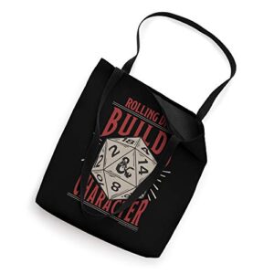 Dungeons & Dragons Rolling Dice Builds Character Tote Bag