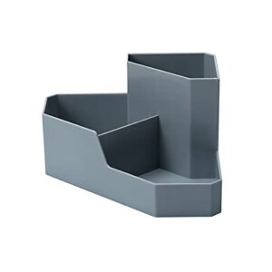 chicmine storage box plastic desktop corner makeup storage organizer desktop eyeliner holder household storage container grey+blue