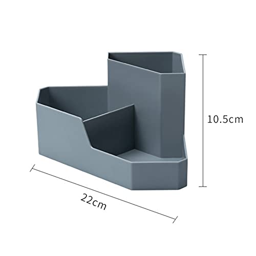 Chicmine Storage Box Plastic Desktop Corner Makeup Storage Organizer Desktop Eyeliner Holder Household Storage Container Grey+Blue