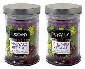 tuscany candle 18oz scented candle, vineyard retreat 2-pack