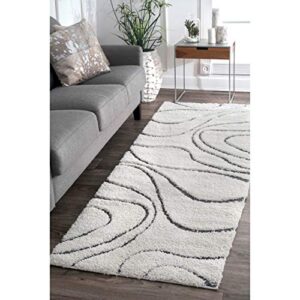 nuloom carolyn cozy soft & plush shag runner rug, 2′ 6″ x 6′, beige