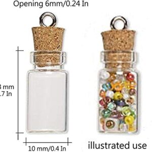 Qixivcom 60 Pcs 0.5ml Mini Small Bottles Vials Clear Glass Bottles Tiny Jars with Cork Stoppers Bottle Miniature Glass Bottle Gift DIY Decoration Empty Little Bottle Eye Screw for Arts Crafts Party Favor