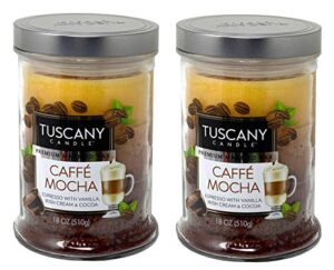 tuscany candle 18oz scented candle, caffe mocha 2-pack