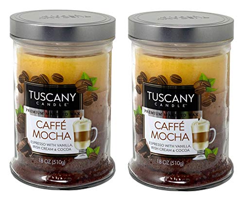 Tuscany Candle 18oz Scented Candle, Caffe Mocha 2-Pack