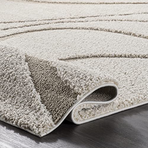 nuLOOM Carolyn Modern Shag Runner Rug, 2' 6" x 6', Cream