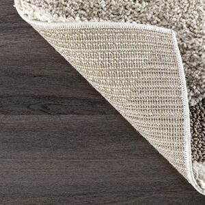 nuLOOM Carolyn Modern Shag Runner Rug, 2' 6" x 6', Cream