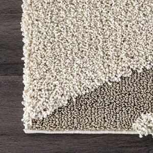 nuLOOM Carolyn Modern Shag Runner Rug, 2' 6" x 6', Cream