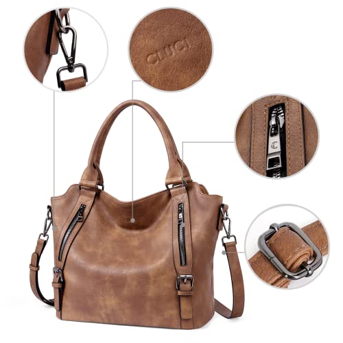 CLUCI Hobo Bags for Women Vegan Leather Handbags Large Tote Ladies Purse Shoulder Bag with Adjustable Shoulder Strap