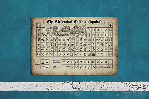 SmartCows The Alchemical Table of Symbols Retro Metal Tin Sign Posters Wall Decor 8x12 Inches