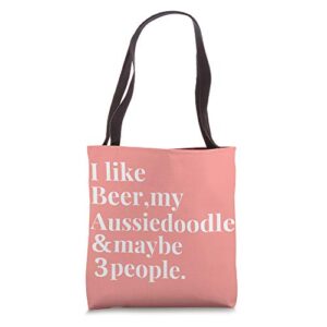 aussiedoodle funny dog owner craft beer lover gift women men tote bag