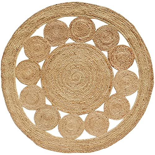 Round Braided Jute Rug (4 x 4 Ft)